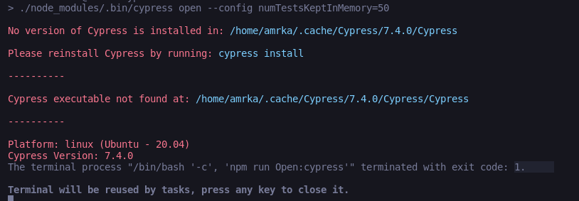 Have To Reinstall Cypress Everytime I Restart My Machine On Ubuntu 2004 · Issue 16748