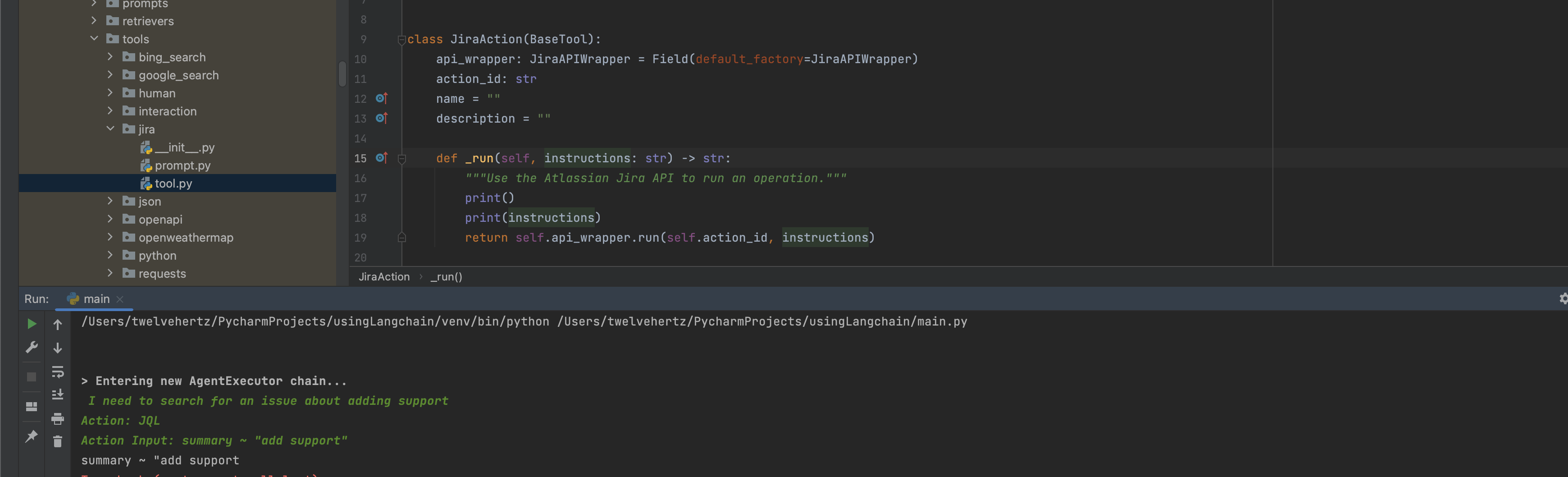 agent._extract_tool_and_input removes double quote at the end of action input. · Issue #2936 ...