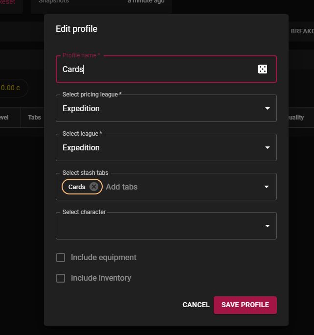 New profile not working · Issue #698 · viktorgullmark/exilence-next · GitHub