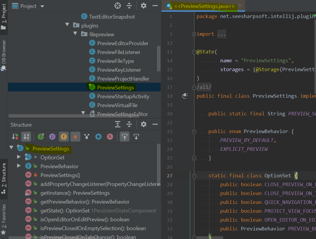 [Feature-Request] Show file/class Structure details while in preview ...