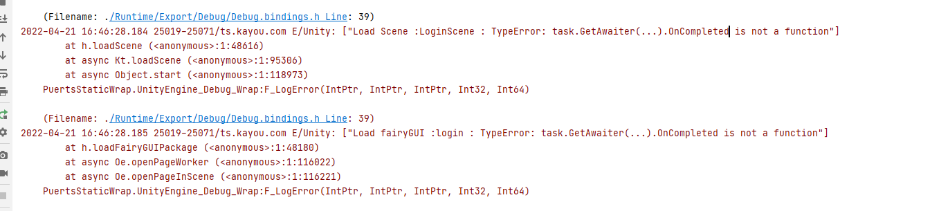 [Unity] 安卓真机TS调用c#报错 TypeError: task.GetAwaiter(...).OnCompleted is not a function · Issue #778 ...