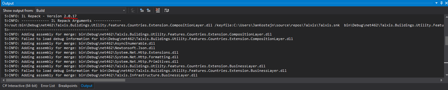 Failed to load assembly ;C:\Users\JanKostejn\.nuget\packages\ilrepack\2 ...