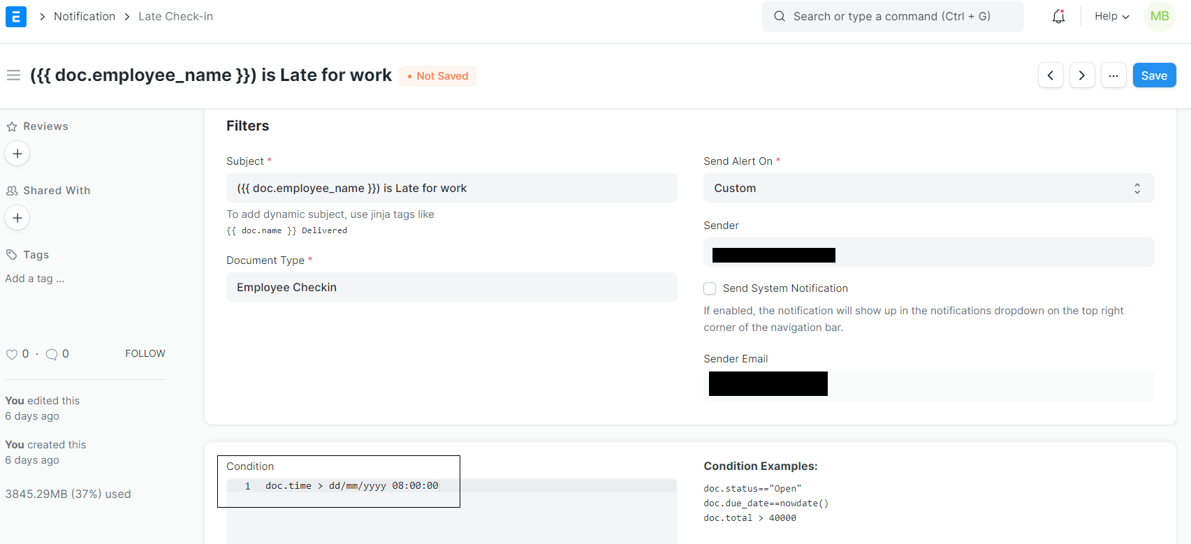 Condition Code on Datetime field type · Issue #28073 · frappe/erpnext · GitHub