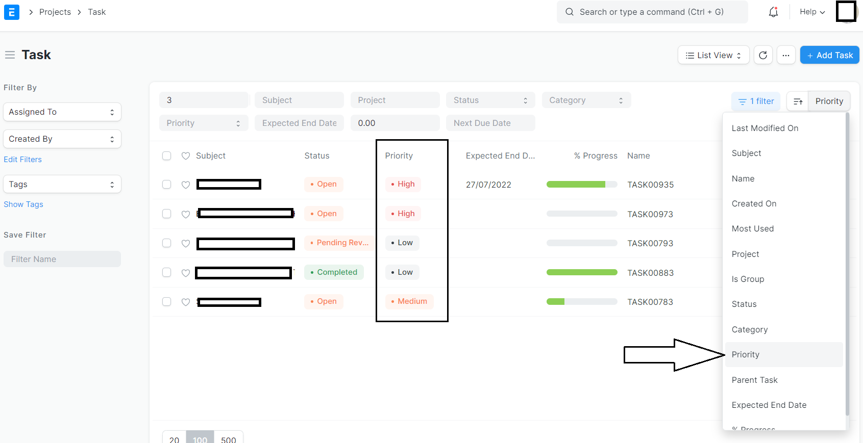 Sort Field in Task List Feature · Issue #31714 · frappe/erpnext · GitHub