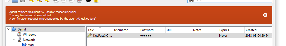 Windows - keepassxc ssh agent - "Agent connection failed" when adding key. · Issue #1962 ...