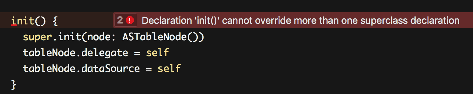 Declaration Init Cannot Override More Than One Superclass Declaration · Issue 983 