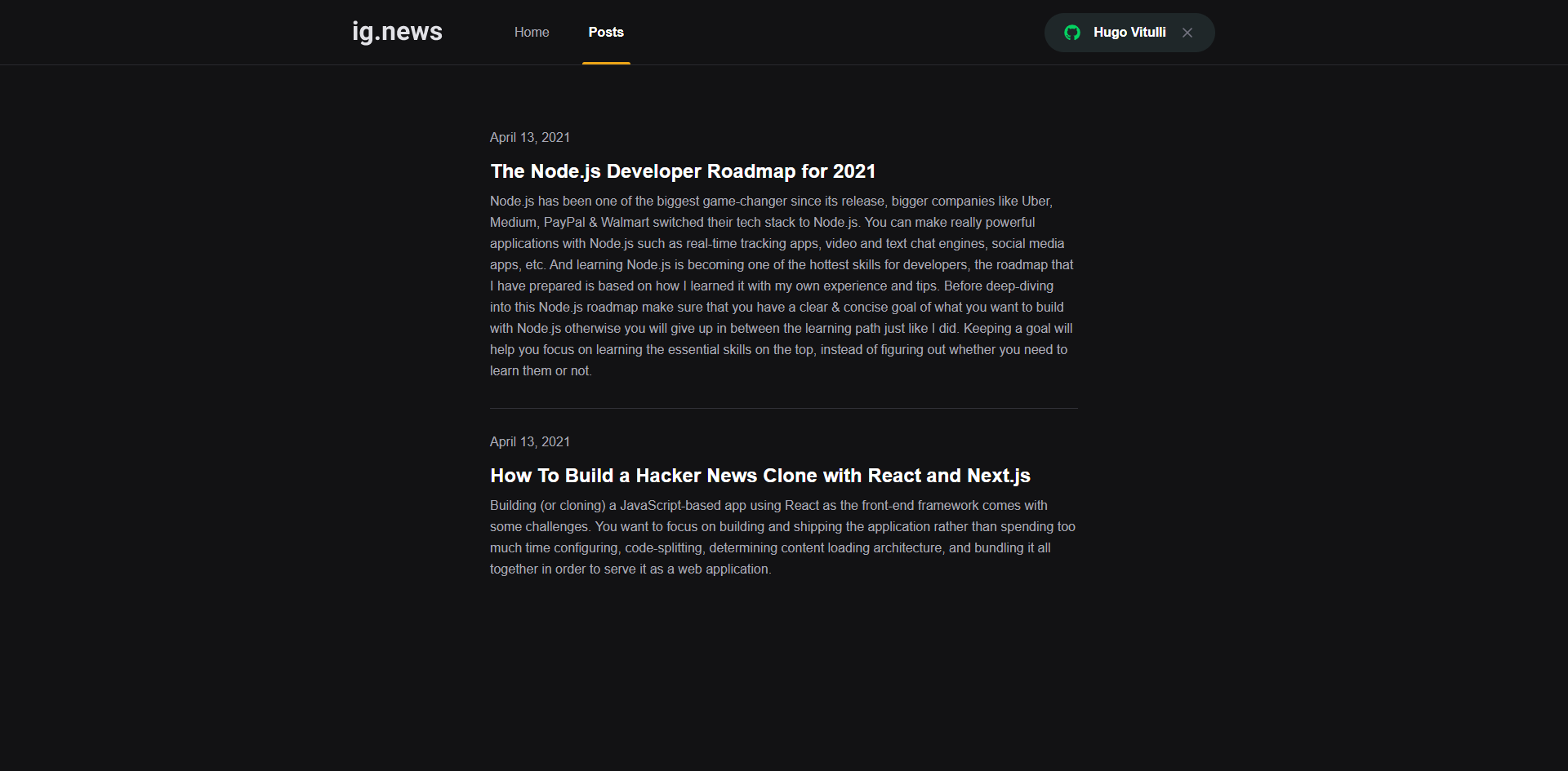 GitHub - HVitulli/ignews