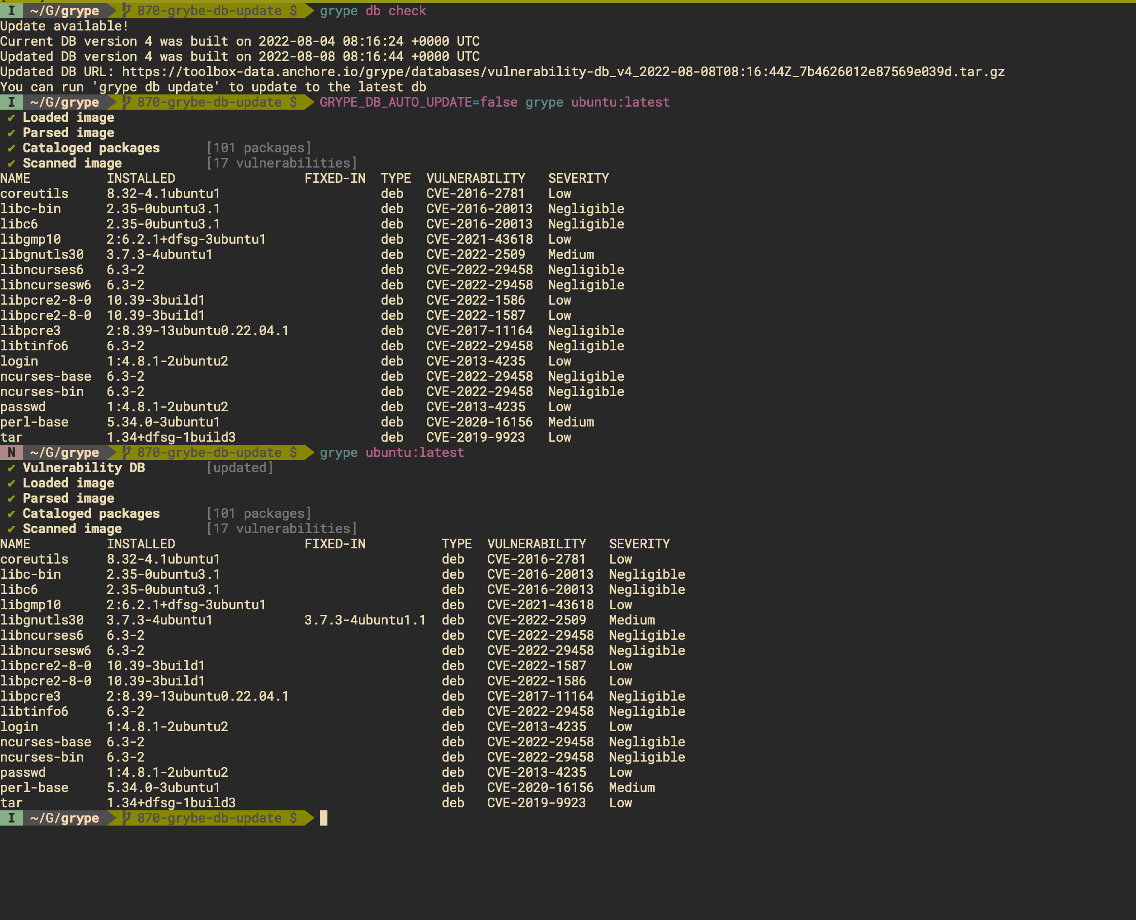 `GRYPE_DB_AUTO_UPDATE=false` no longer works · Issue #870 · anchore/grype · GitHub