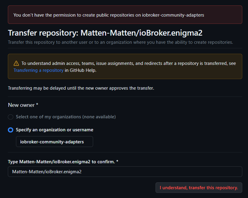 Please add me as a member / Transfer adapter enigma2 · Issue #38 · iobroker-community-adapters ...