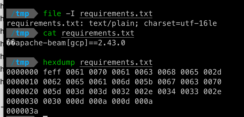 [Bug]: Failure when reading non UTF-8 requirements.txt file · Issue #25498 · apache/beam · GitHub