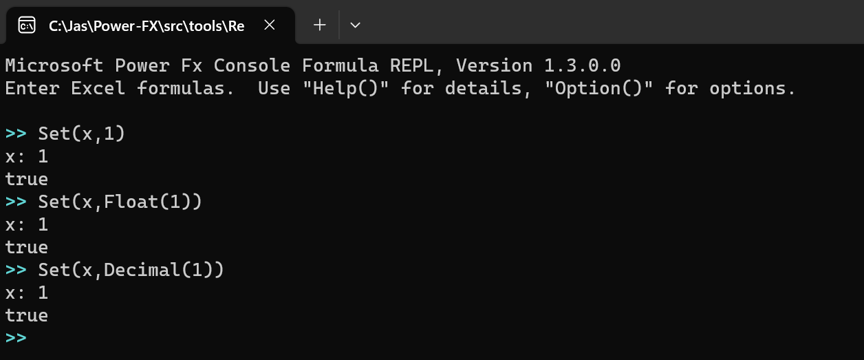 Setting a decimal variable with float throws · Issue #1861 · microsoft/Power-Fx · GitHub