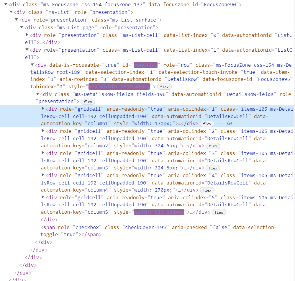 DetailsList row width auto increases · Issue #21611 · microsoft/fluentui · GitHub