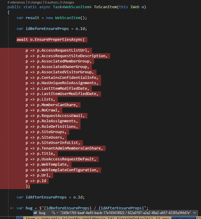 EnsurePropertiesAsync wrong Web ID after call? · Issue #648 · pnp/pnpcore · GitHub
