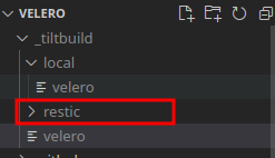 tilt up failed because the restic binary files output other location ...