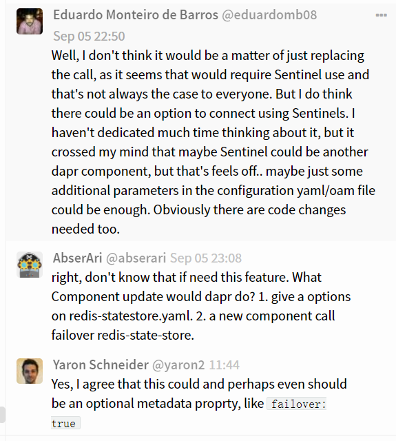 [redis Failover Feature] Add Redis Failover Feature To Redis State Store Components · Issue 458