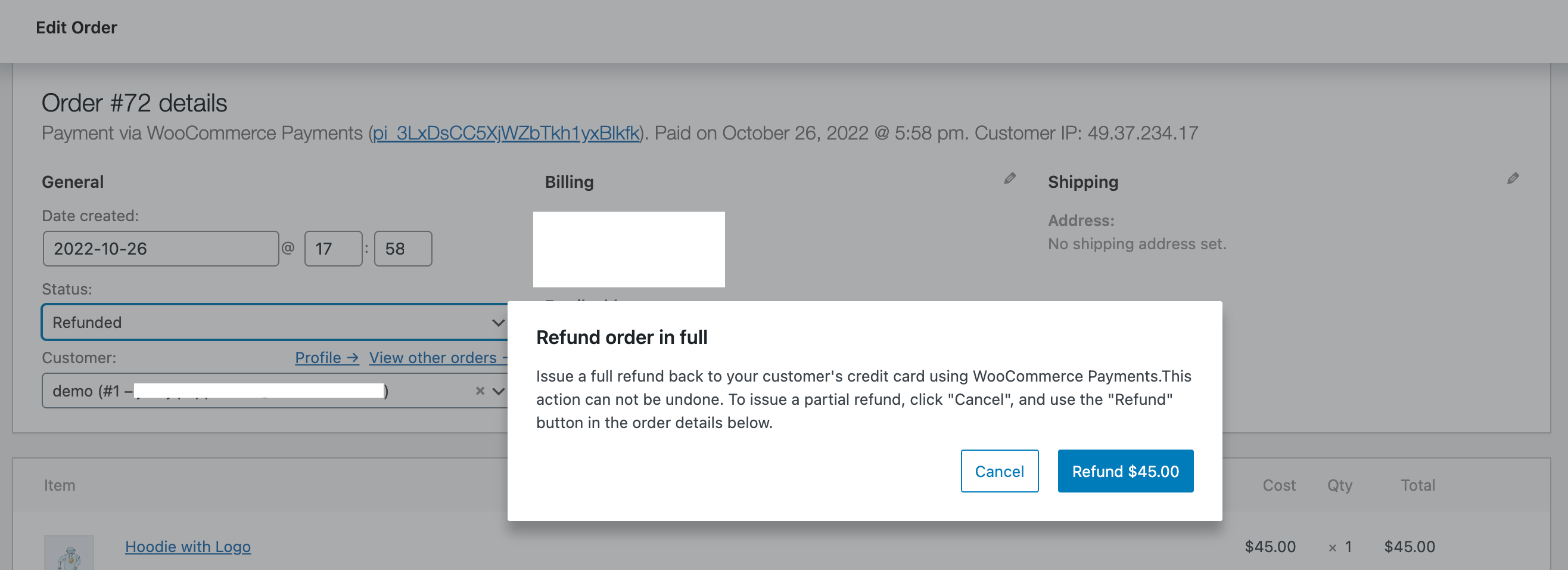 Create warning modal for order status change to Cancelled · Issue #5603 · Automattic/woocommerce ...