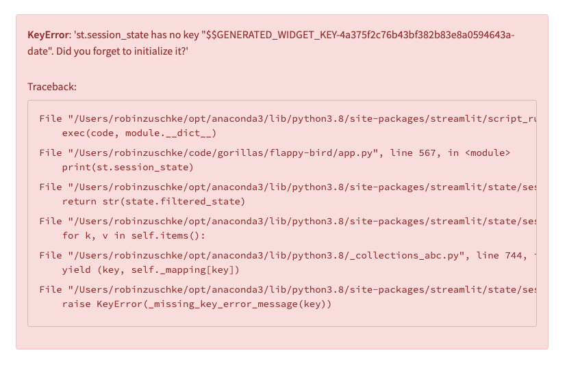 Cannot Print Sessionstate When Starting The App · Issue 3843 · Streamlitstreamlit · Github 0620