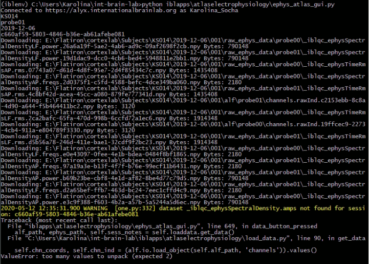 cannot load data in atlaselectrophysiology GUI: ValueError: too many values to unpack (expected ...