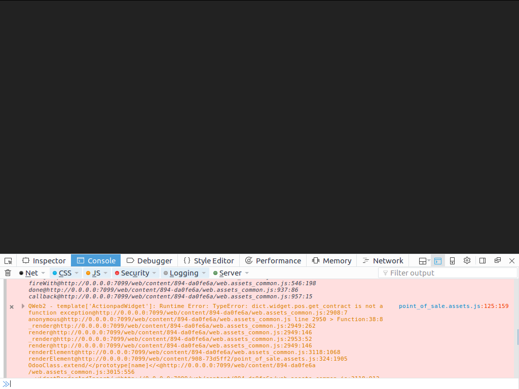 Firefox:QWeb2 - template['ActionpadWidget']: Runtime Error: TypeError: dict.widget.pos.get ...