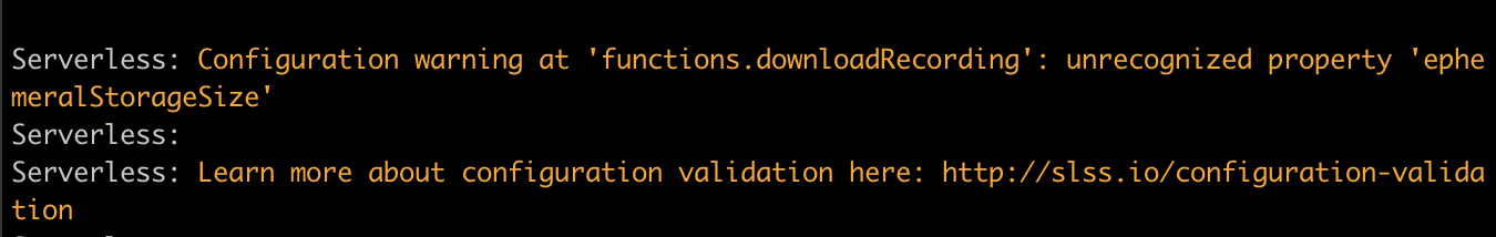 configuration - Property ephemeralStorageSize unrecognize · Issue #11050 · serverless/serverless ...