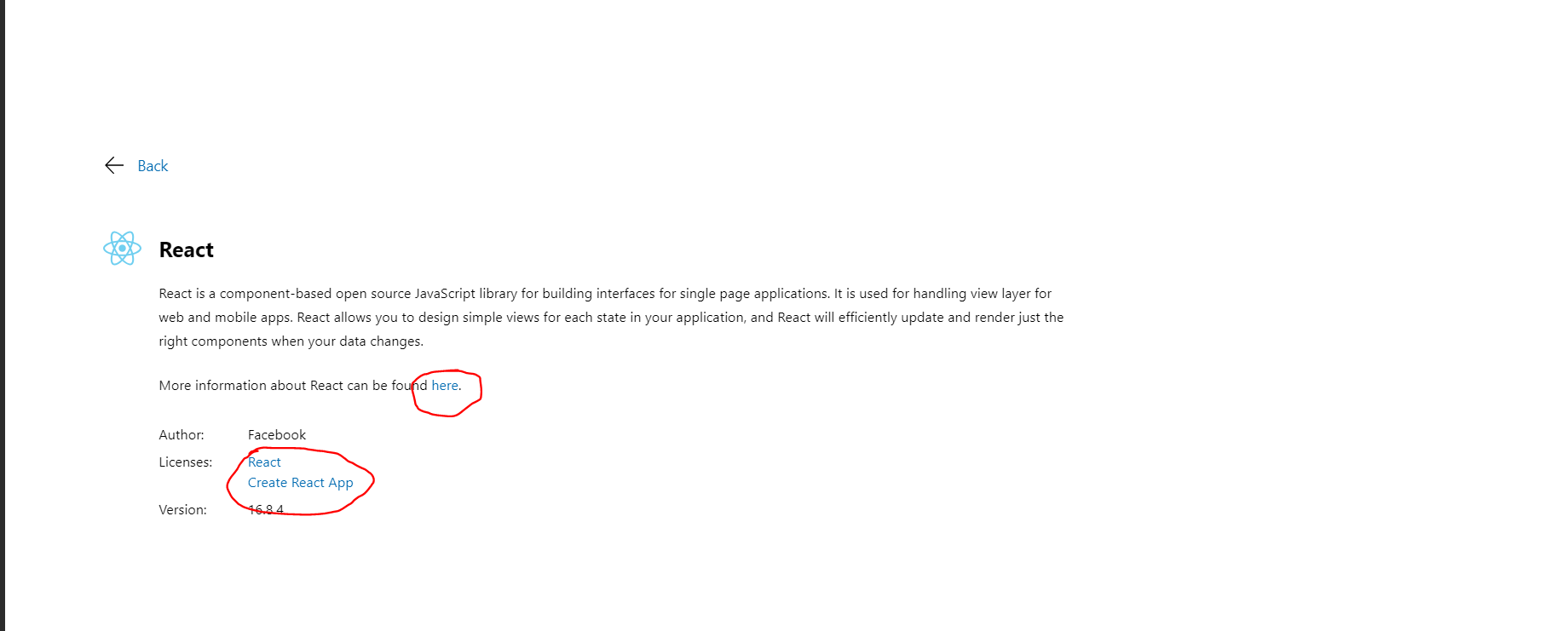 Licenses on learn more page don't show a modal confirming redirect like ...