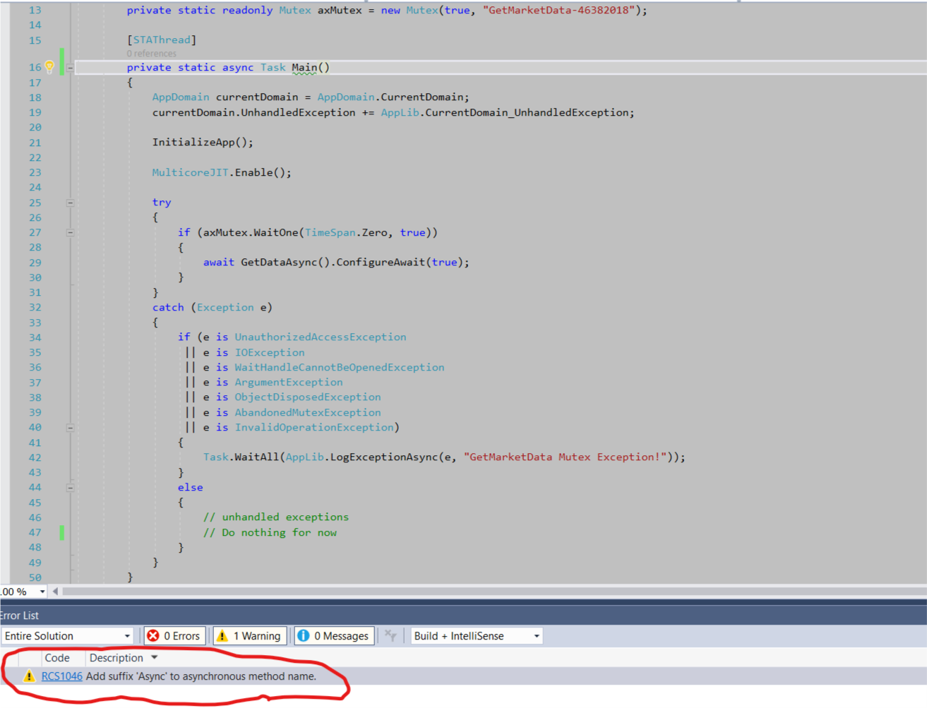 Rcs1046 False Positive In Main · Issue 498 · Dotnet Roslynator · Github