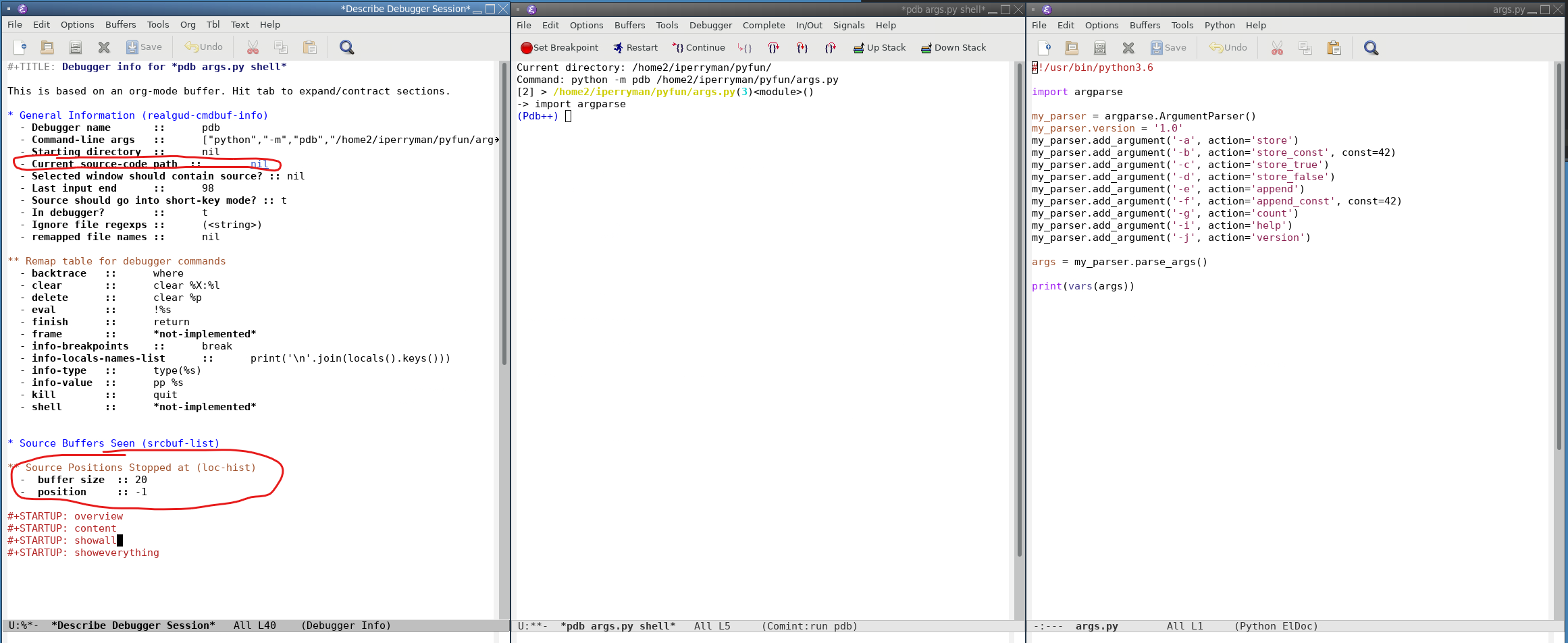 pdb++ does not seem too play well with emacs + realgud · Issue #504 · pdbpp/pdbpp · GitHub