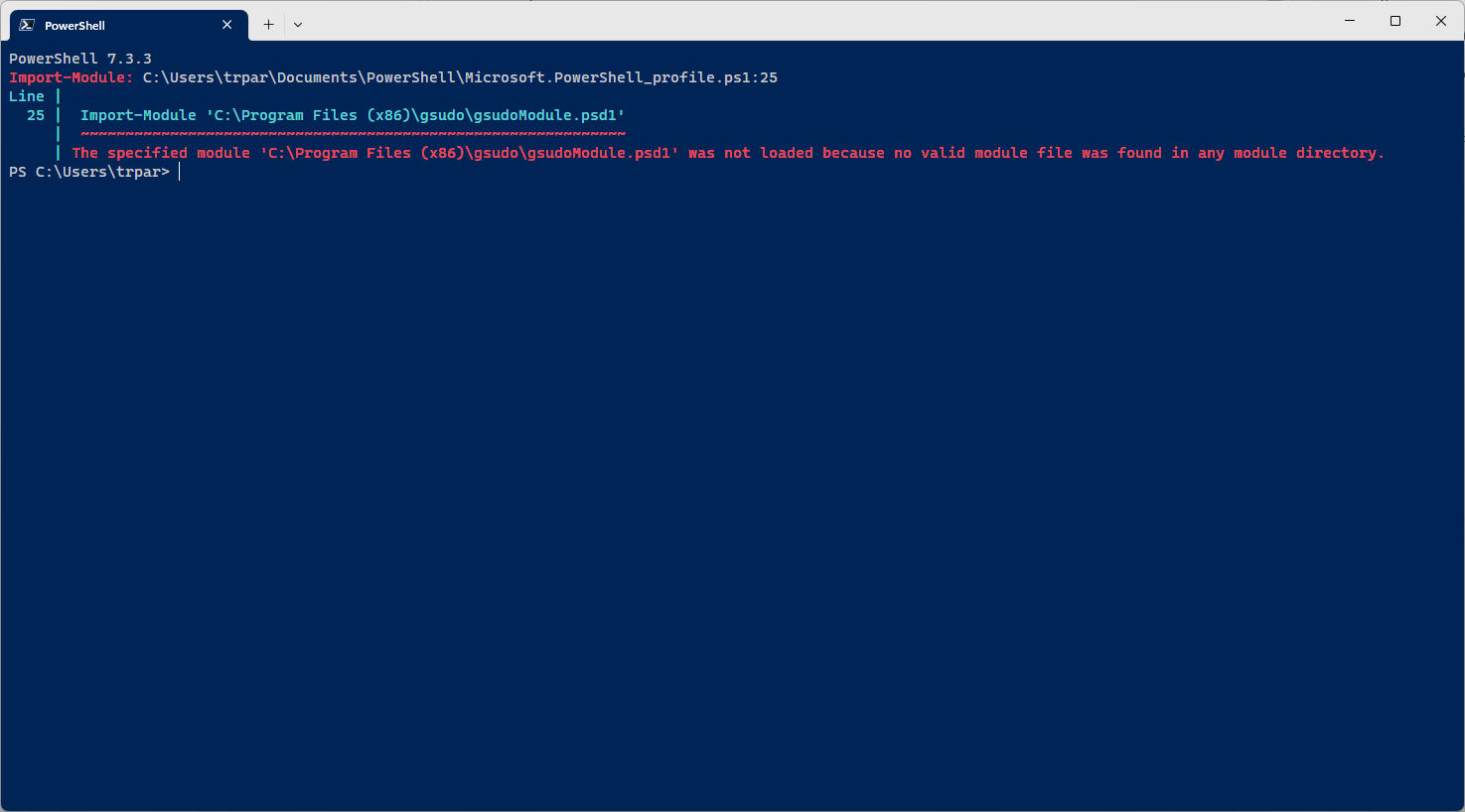 Issue Upgrade Didnt Update Path To Gsudomodulepsd1 In The Powershell Profile File · Issue 