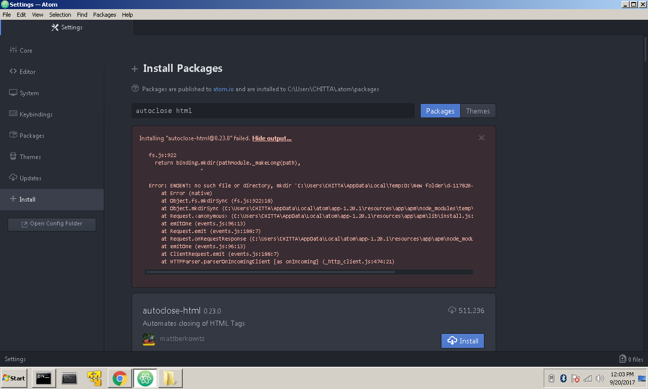 unable to install any package in atom · Issue #15698 · atom/atom · GitHub