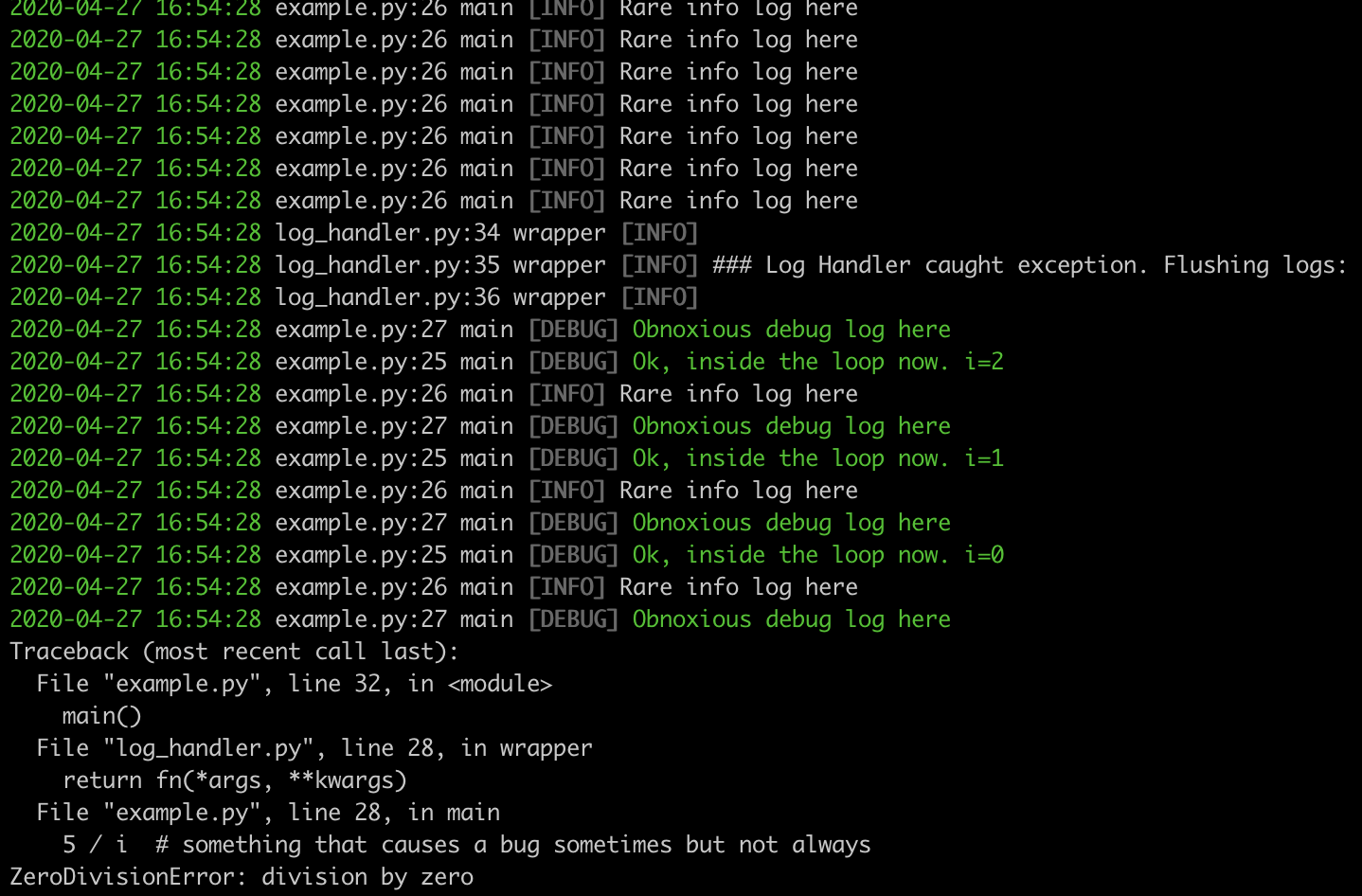 GitHub - mikhail/recent_log_handler