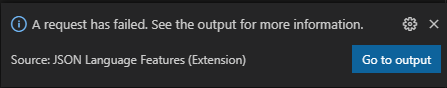 JSON Language Feautures: A request has failed. · Issue #107139 · microsoft/vscode · GitHub
