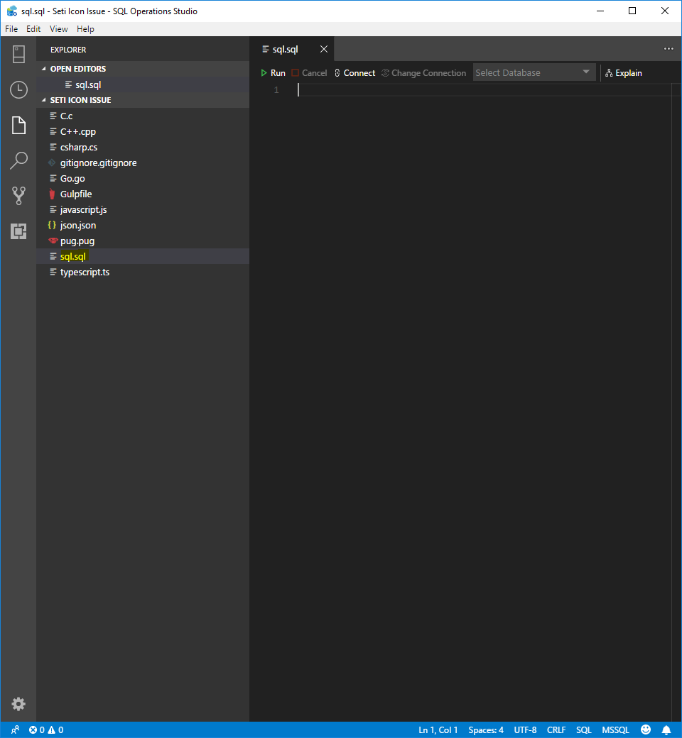Seti Icons are Default for all File Types · Issue #2196 · microsoft/azuredatastudio · GitHub