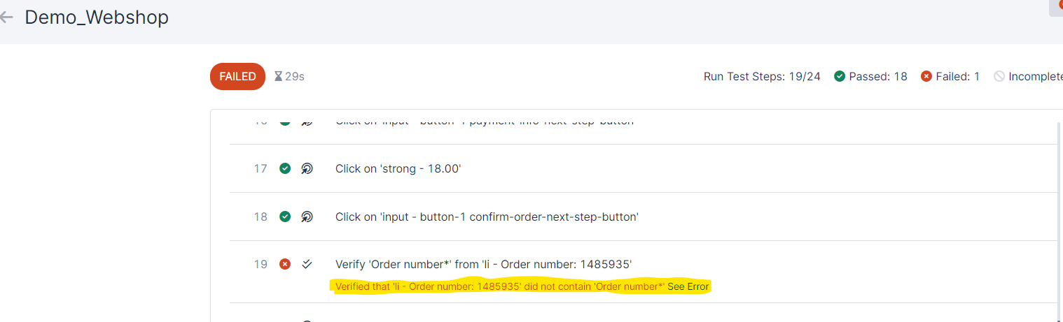 [BUG] - Unable to use the regular expressions for text comparison in ...