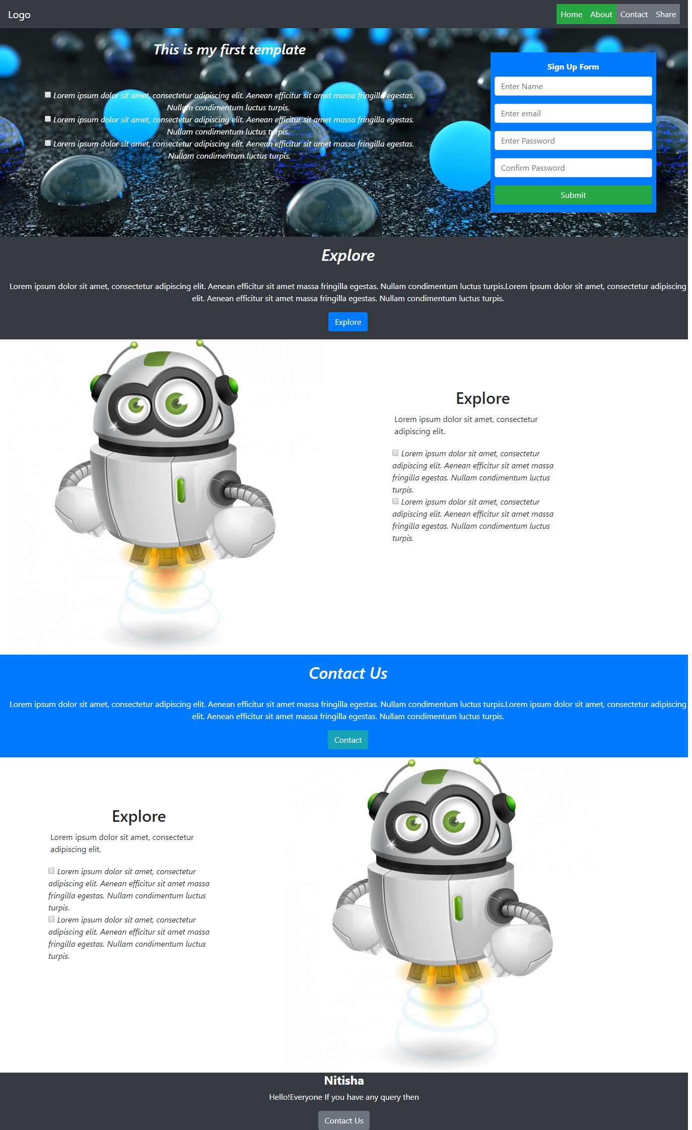 GitHub - Nitisha-Jain/Bootstrap_project