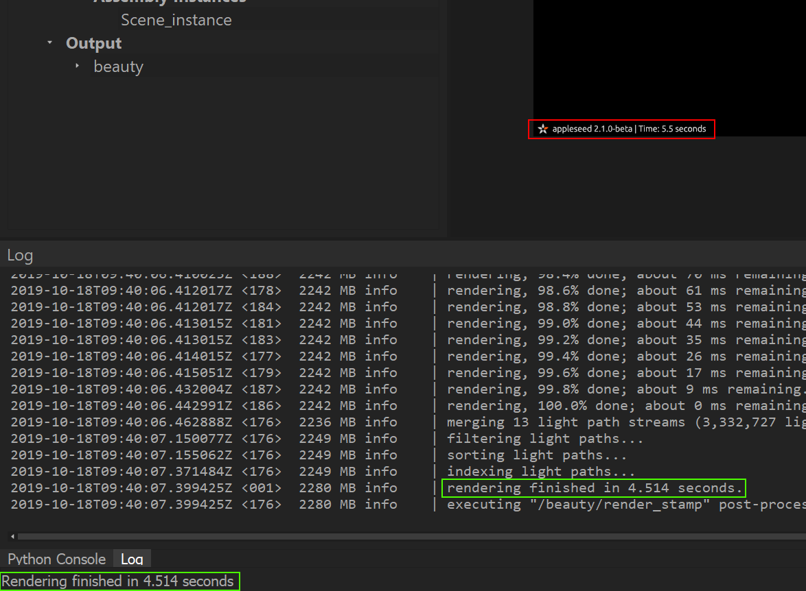Render time in render stamp doesn't match render time in console · Issue #2725 · appleseedhq ...