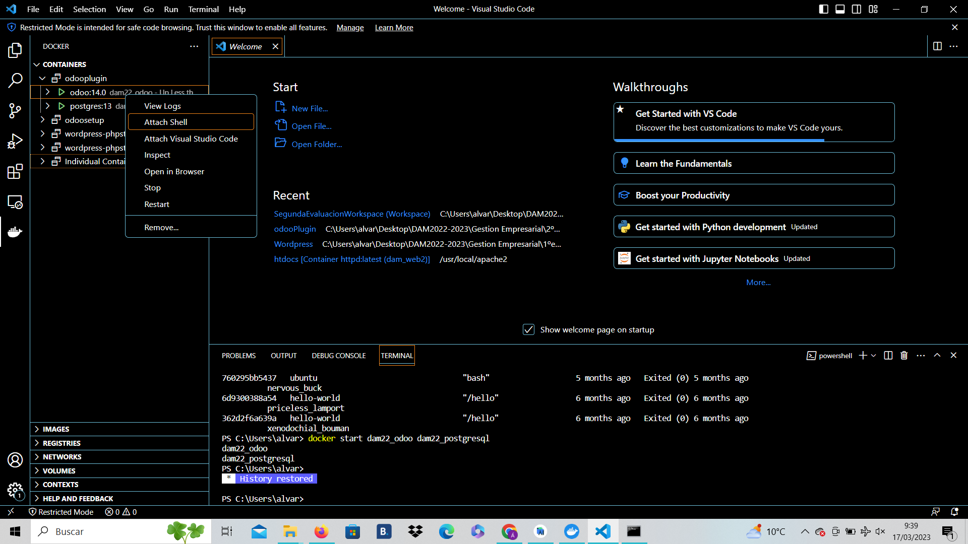 GitHub - arh91/OdooDevelopmentEnvironment: En Docker, levanto un contenedor para Odoo y otro ...