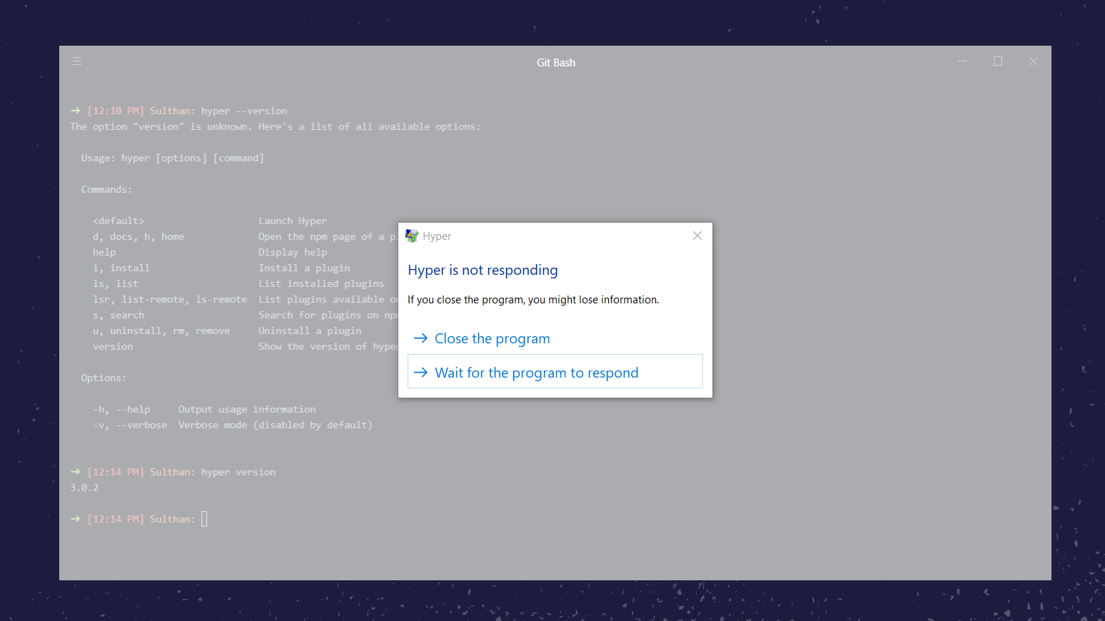 Hyper is not responding · Issue #5546 · vercel/hyper · GitHub