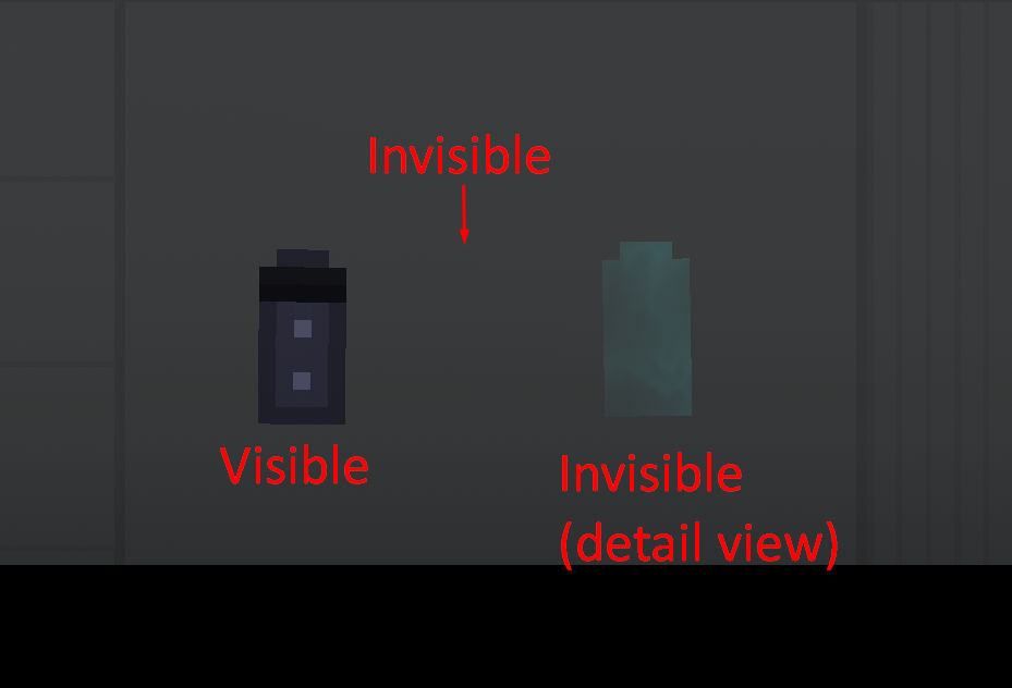 invisible particle projector will show up on detail view · Issue #1081 ...