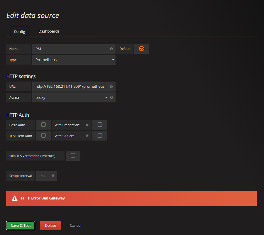 Grafana Cannot Get Prometheus Datasource Location Automatically · Issue 8917