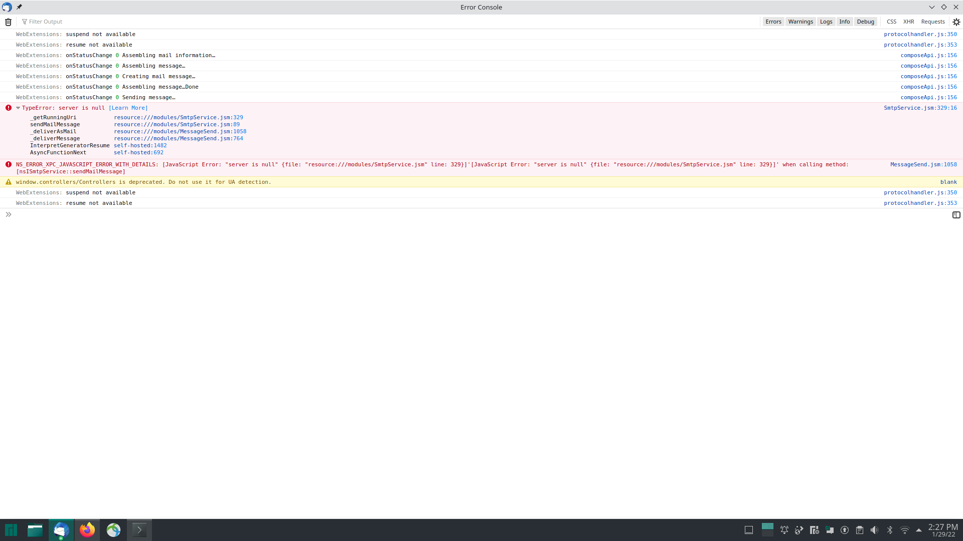 In-line replies lock up at "Sending message..." (OWL add-on installed ...