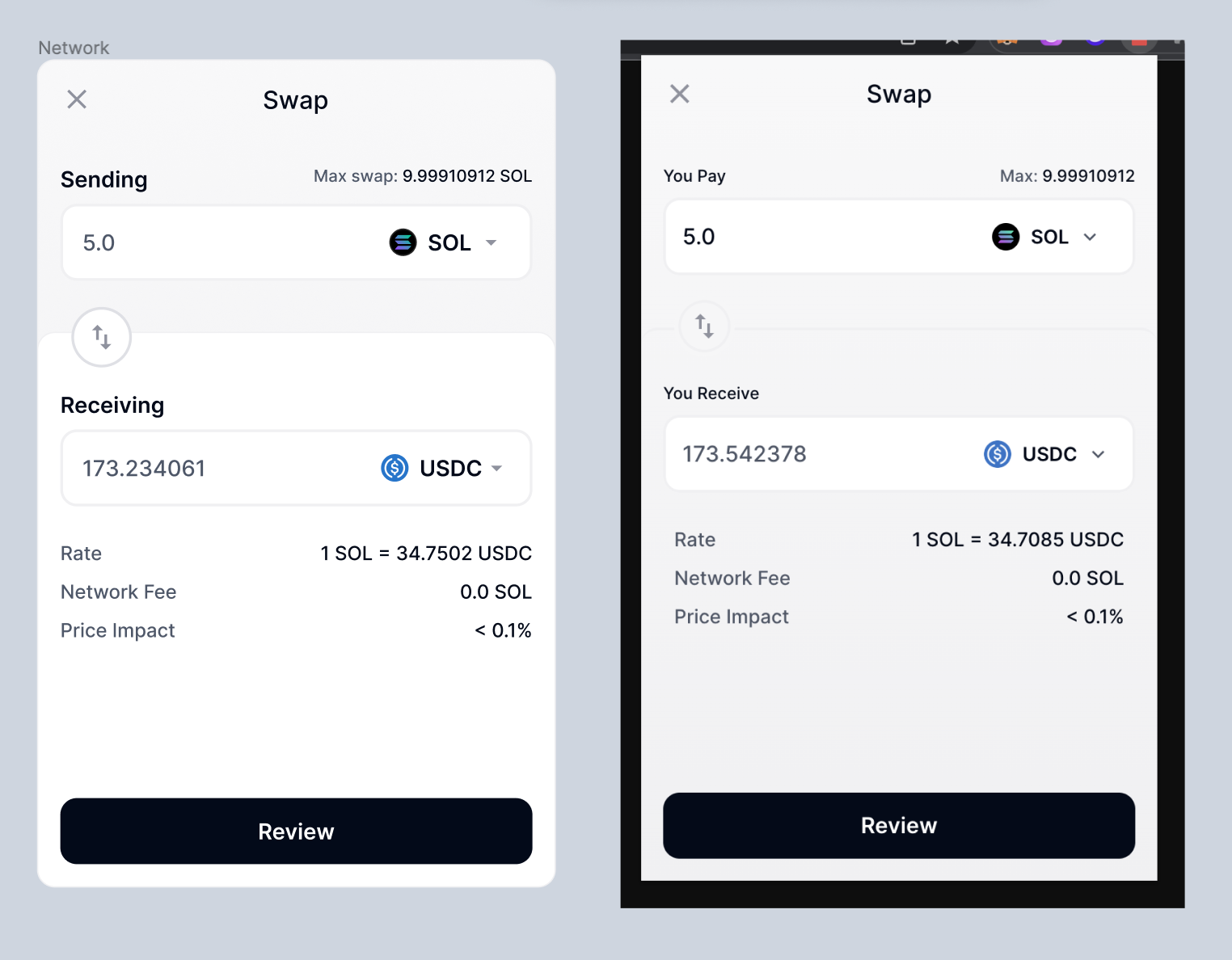 Visual update and copy changes to swap screen · Issue #948 · coral-xyz/backpack · GitHub