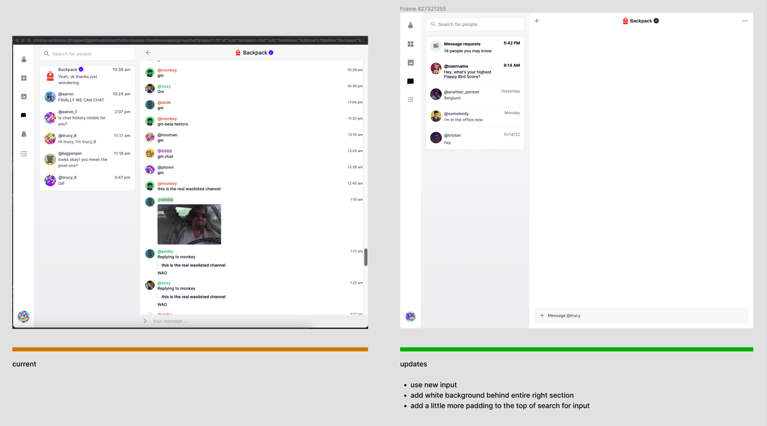 Update full screen messages background and padding · Issue #2237 · coral-xyz/backpack · GitHub