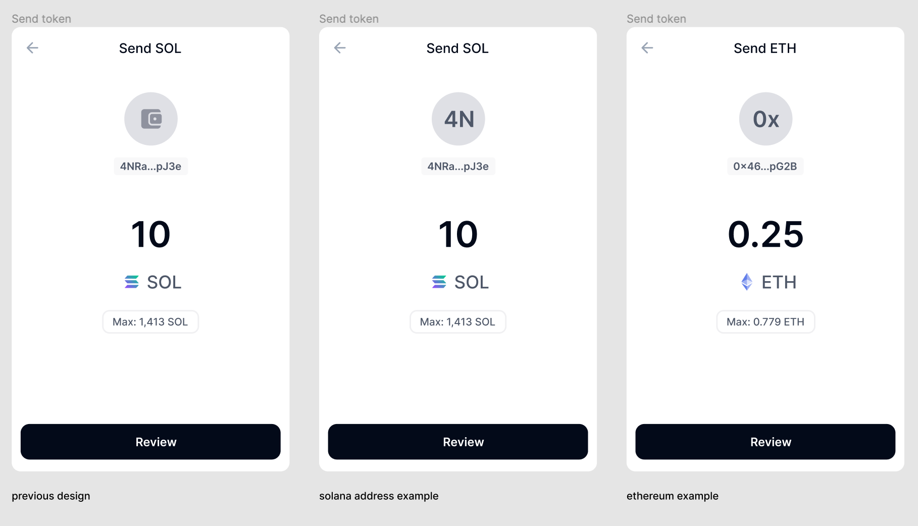 Update Non Backpack User Avatar On Send Screens To Use 1st 2 Chars Of Address · Issue 3160