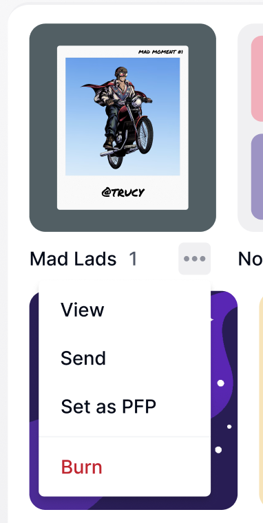 Add Set As Pfp And Burn To More Info Dropdown Options In Collectibles Tab View · Issue 3816 1953
