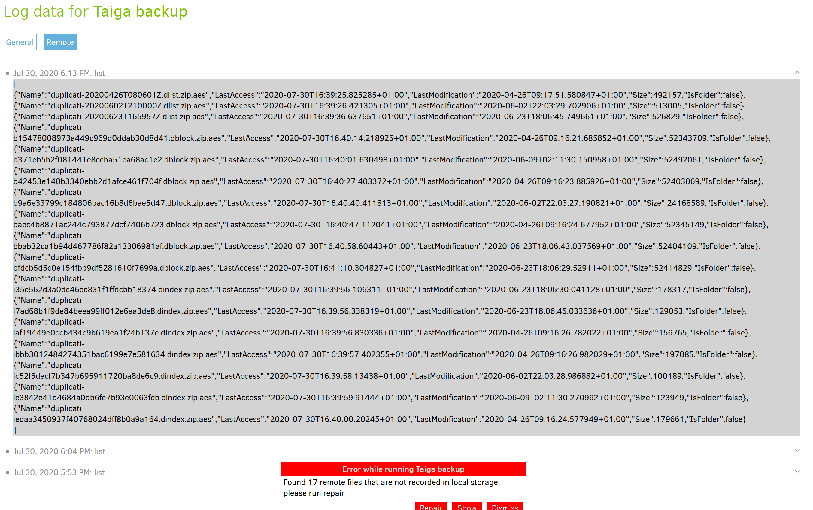 All backups fail due to files missing in local storage · Issue #4272 · duplicati/duplicati · GitHub
