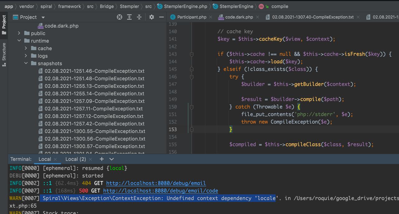 Stempler Engine Hides True Errors Issue 436 Spiral Framework Github
