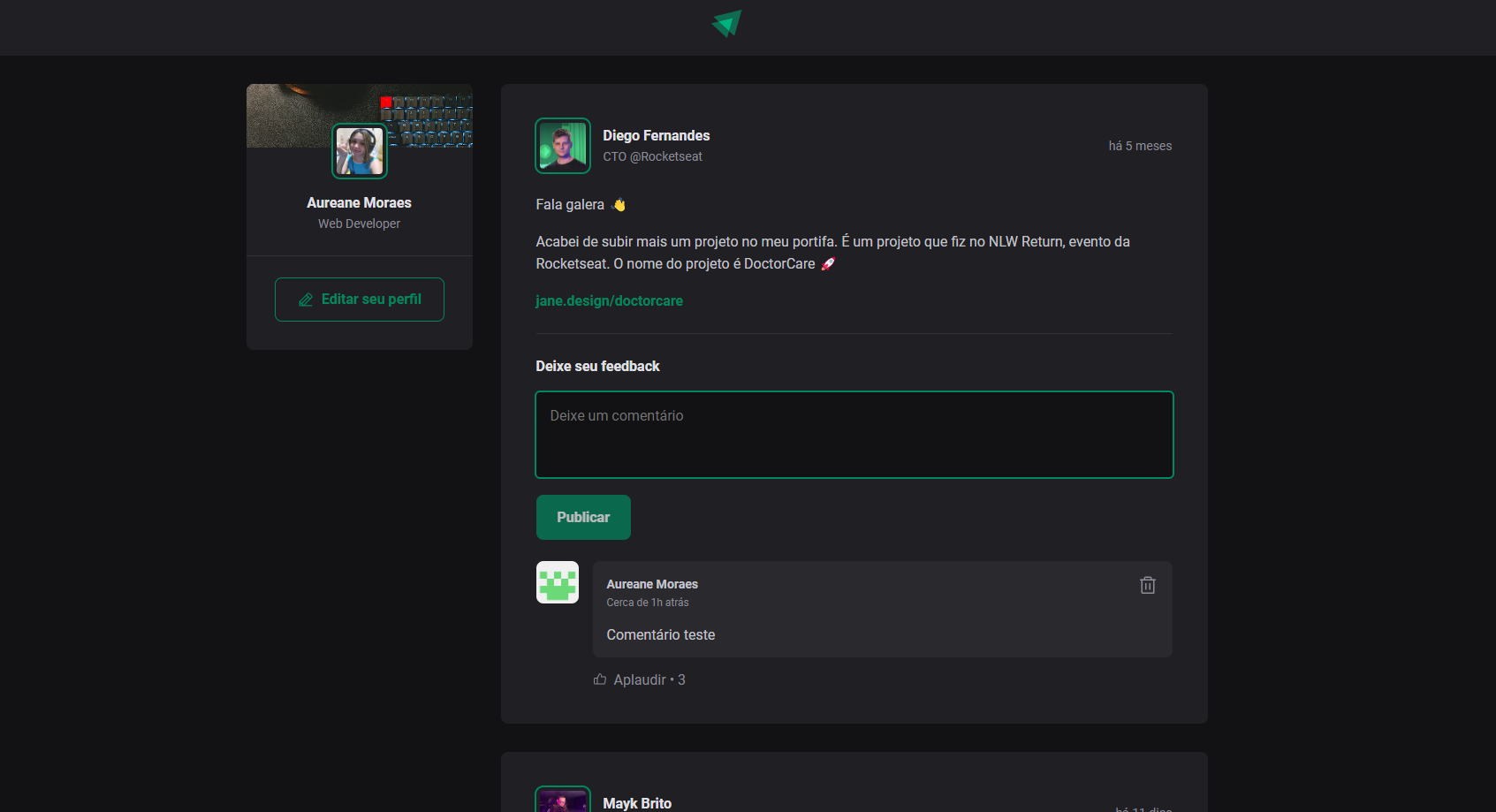 Github Aureanemoraes Introduction App Ts Projeto De Introdução Ao React Ignite Rocketseat