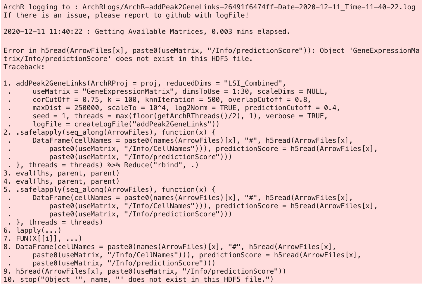 addPeak2GeneLinks with multiome data · Issue #463 · GreenleafLab/ArchR · GitHub