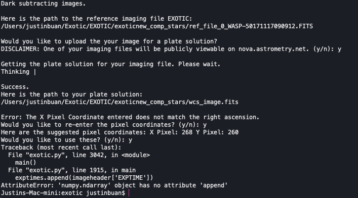 Exposure Time Header Error · Issue #349 · rzellem/EXOTIC · GitHub