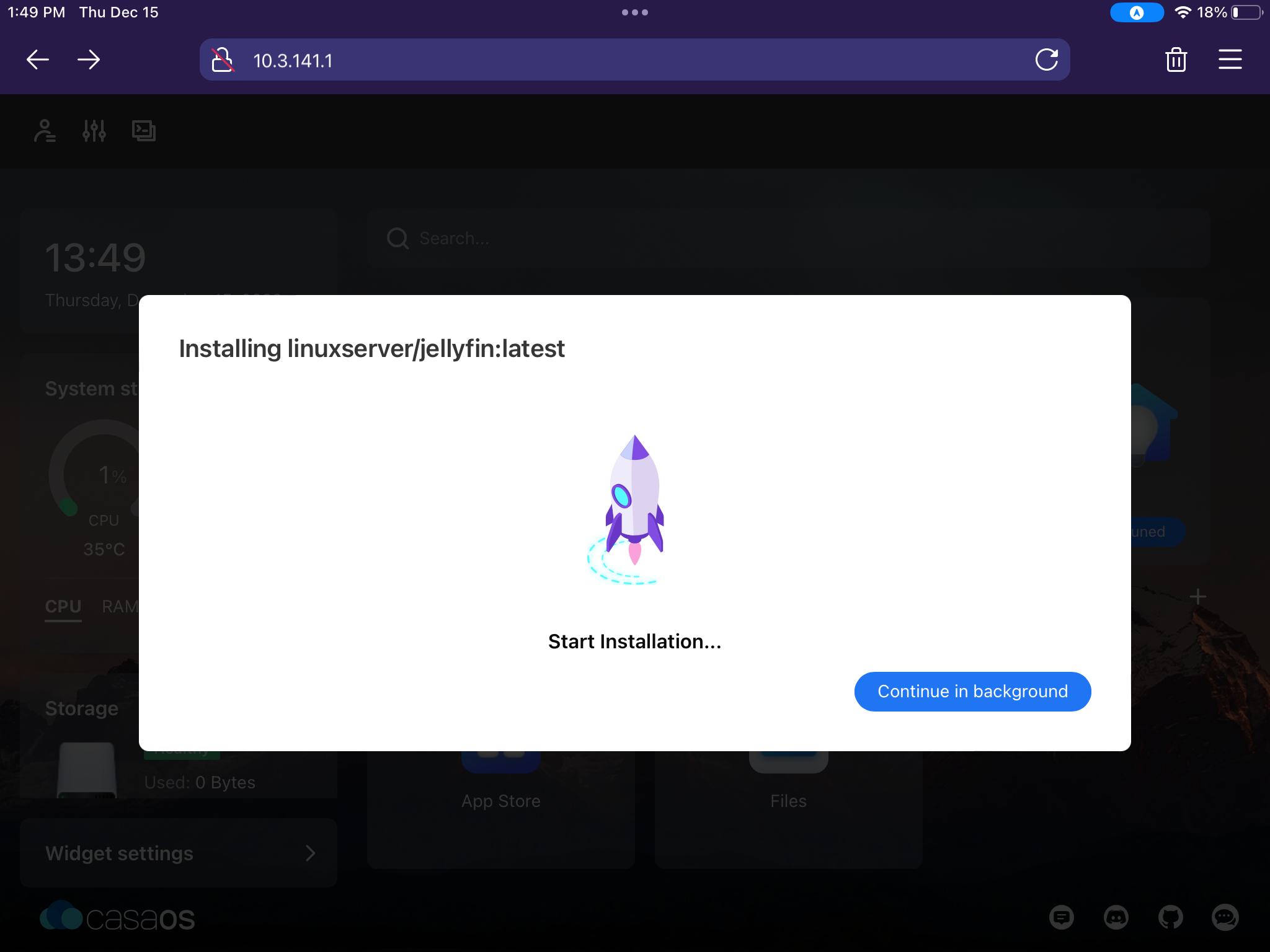 [Bug] Installation process stuck · Issue #767 · IceWhaleTech/CasaOS · GitHub